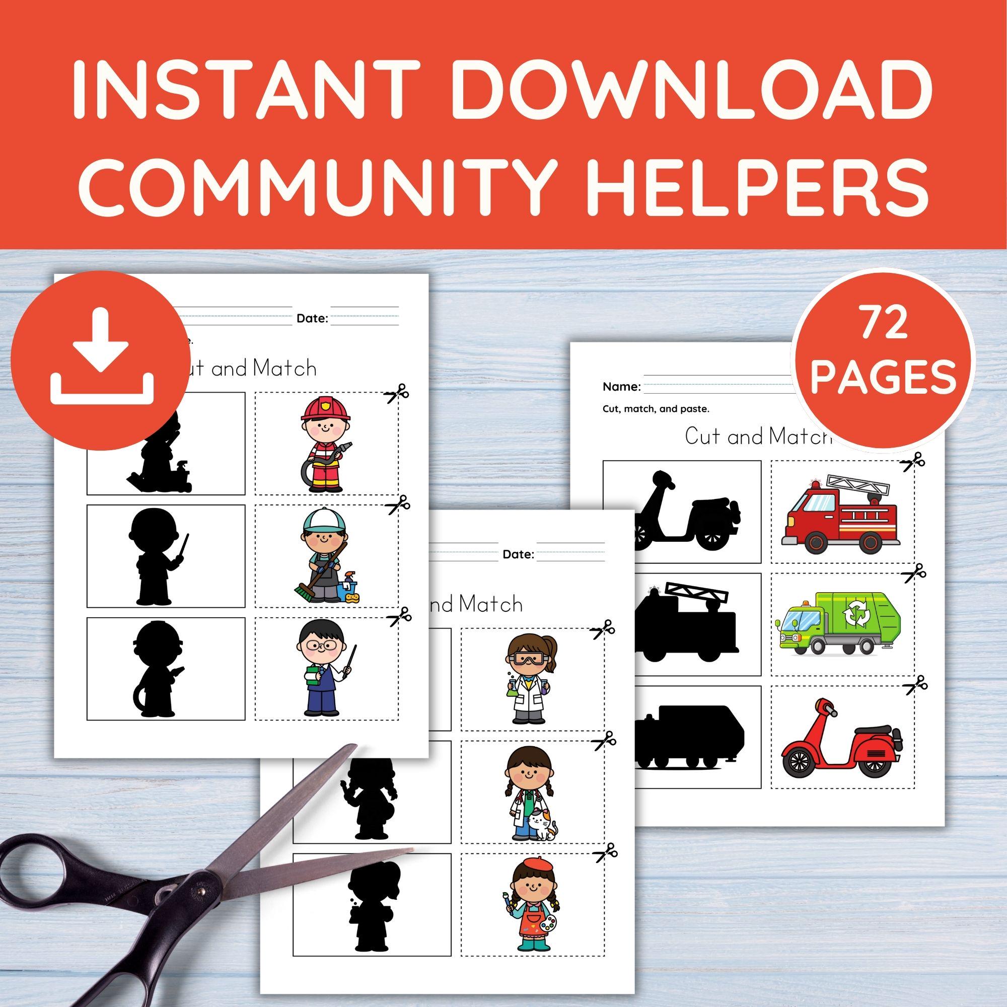 Community Helpers Preschool Worksheets: 72-page Learning Pack (PDF ...