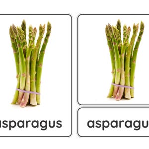 50 Montessori Vegetable Flashcards With Real Photos Printable 3-part ...