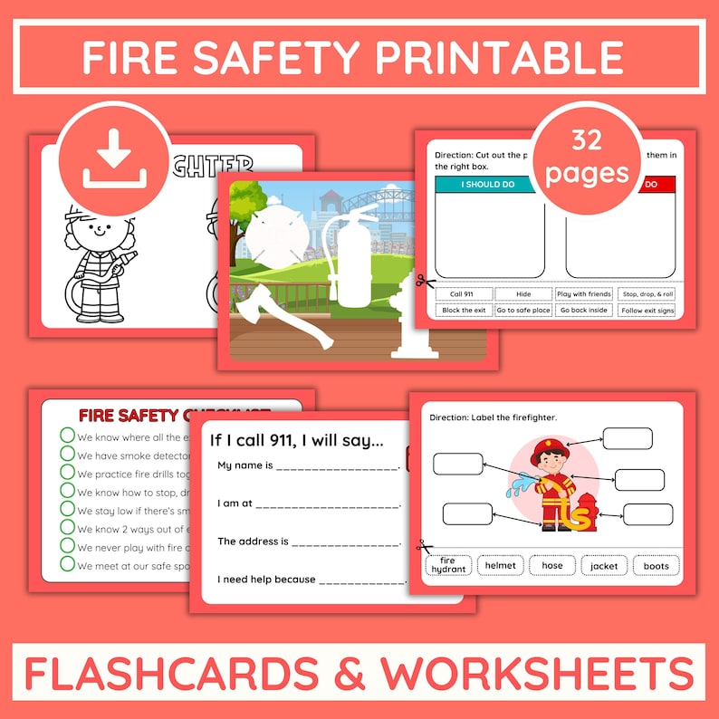 Fire Safety Worksheets for Kids: Emergency Prep Activities (PDF ...