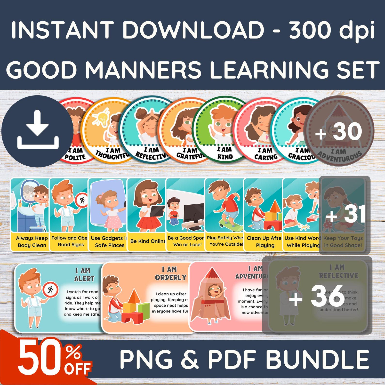 Good Manners, Classroom Rules, Good Kid, Montessori Poster Set, Clipart ...