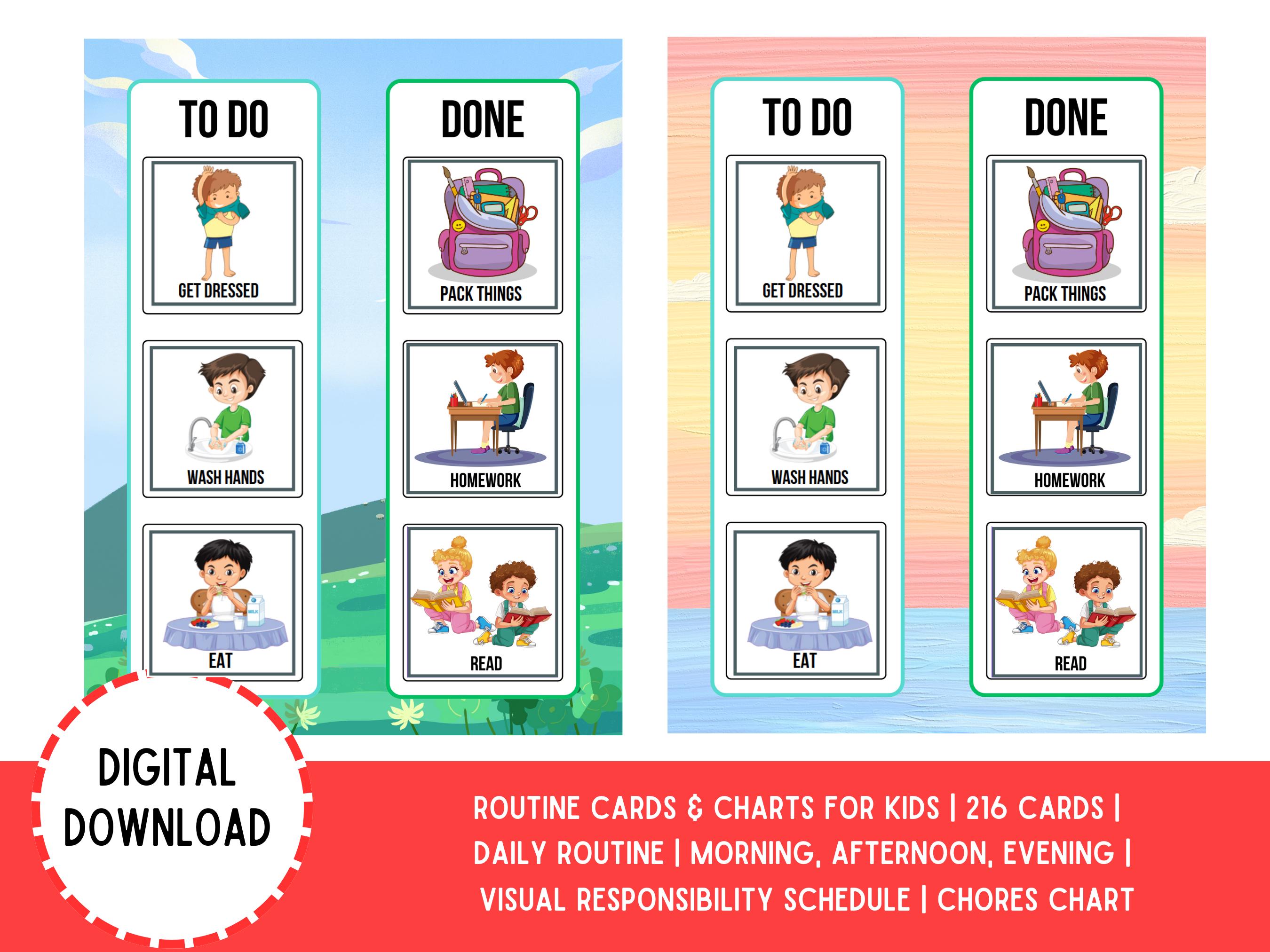 Routine Chart for Kids, Routine Chart, Routine, Daily Routine, Daily ...