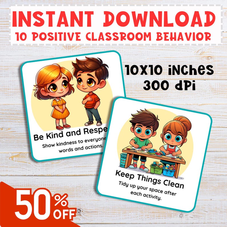 Printable Classroom Rules Download PDF | Daycare Rules | Classroom ...