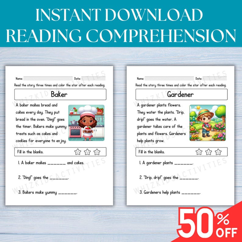 30 Community Helpers Reading Comprehension Worksheets for Kids, Reading ...