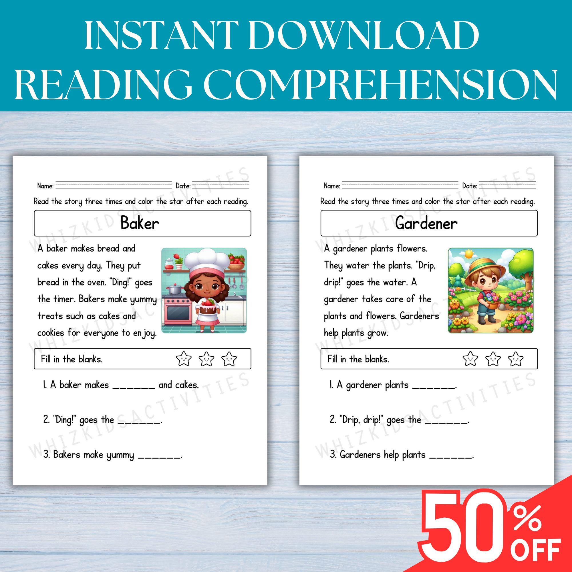 30 Community Helpers Reading Comprehension Worksheets for Kids, Reading ...