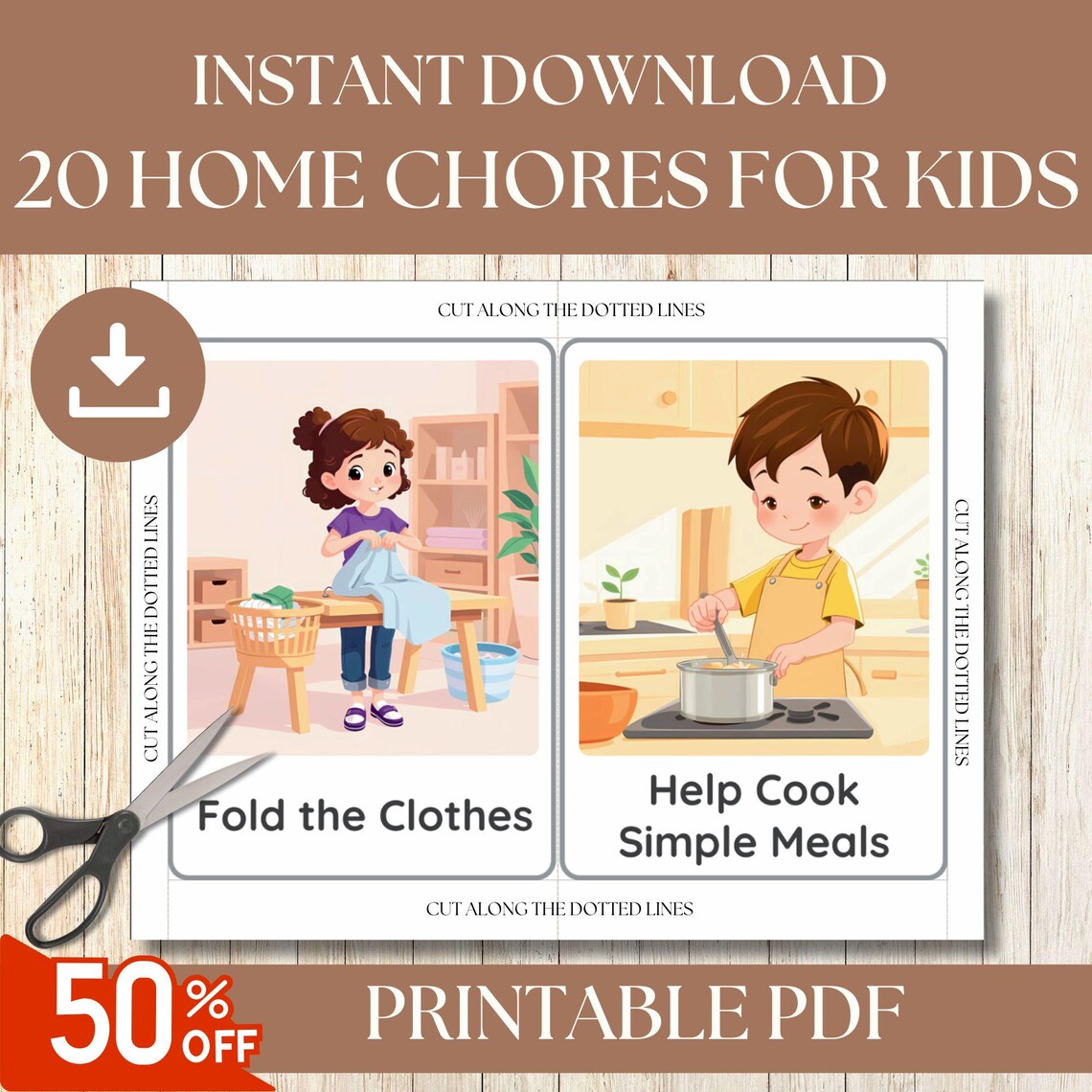 20 Chore Flashcards, Montessori Chore Chart, Chores for Kids, Kids ...