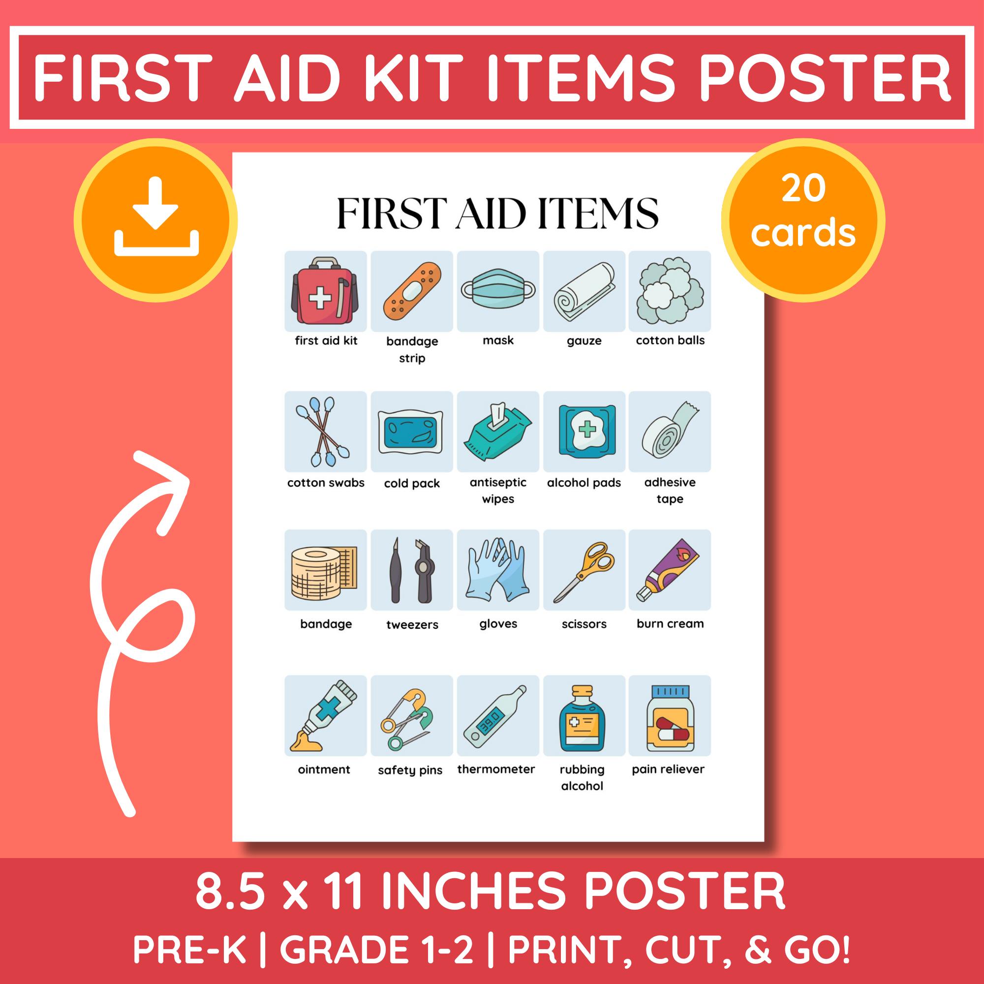 First Aid Flashcards for Kids: Montessori Safety Learning (printable ...