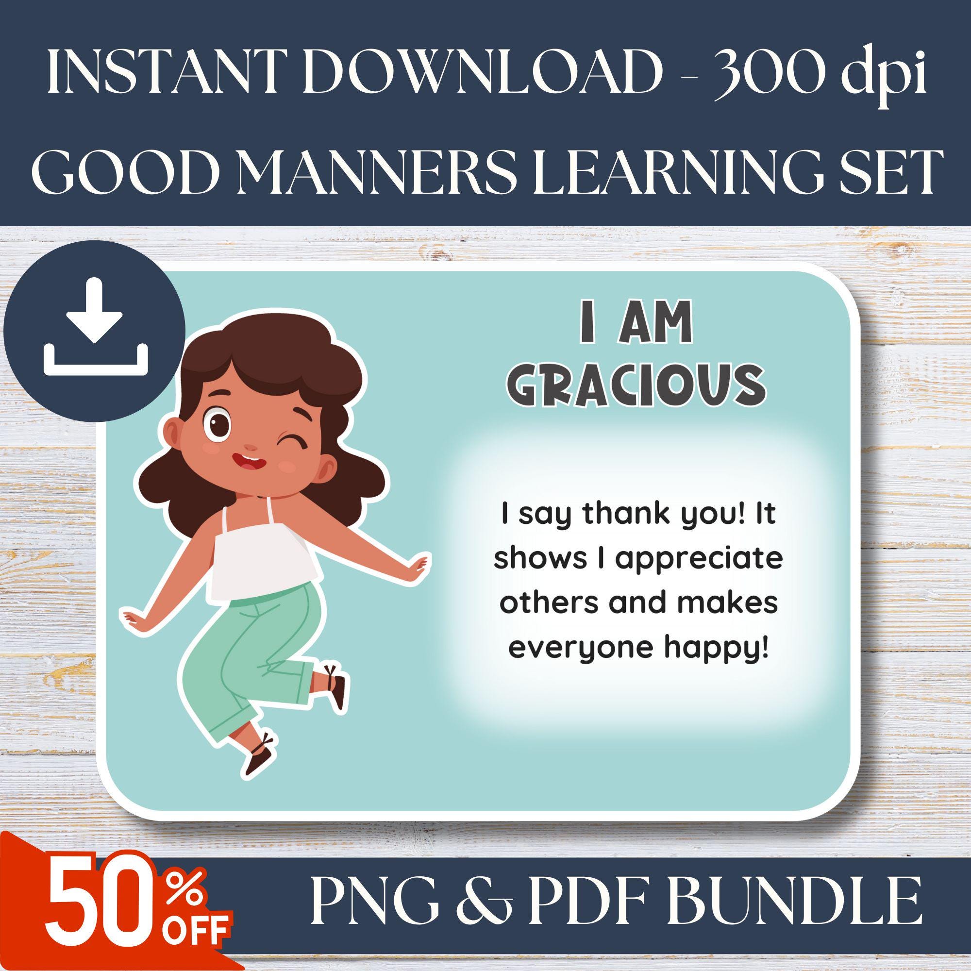 Good Manners, Classroom Rules, Good Kid, Montessori Poster Set, Clipart ...