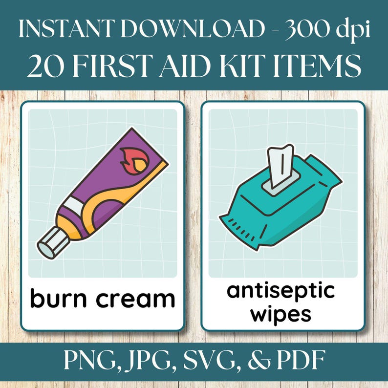 20 First Aid Flashcards for Kids, Montessori-inspired Safety Learning ...