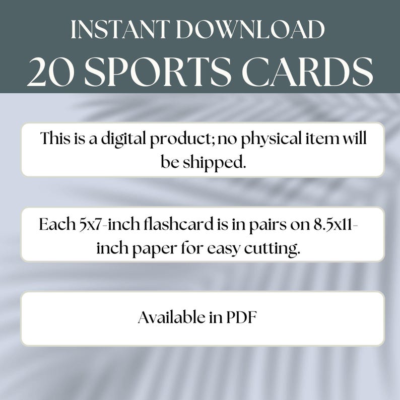 20 Sports Cards, Sports Flashcards, Sports for Kids, Sports for Nursery ...