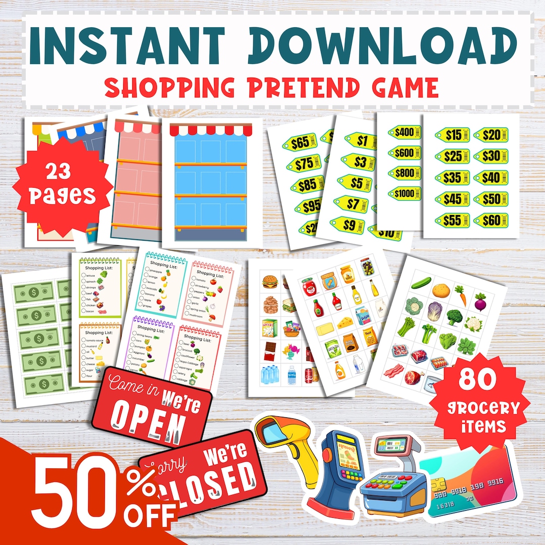 Grocery Shopping, Shopping Pretend Game, Grocery Game, Pretend Play ...
