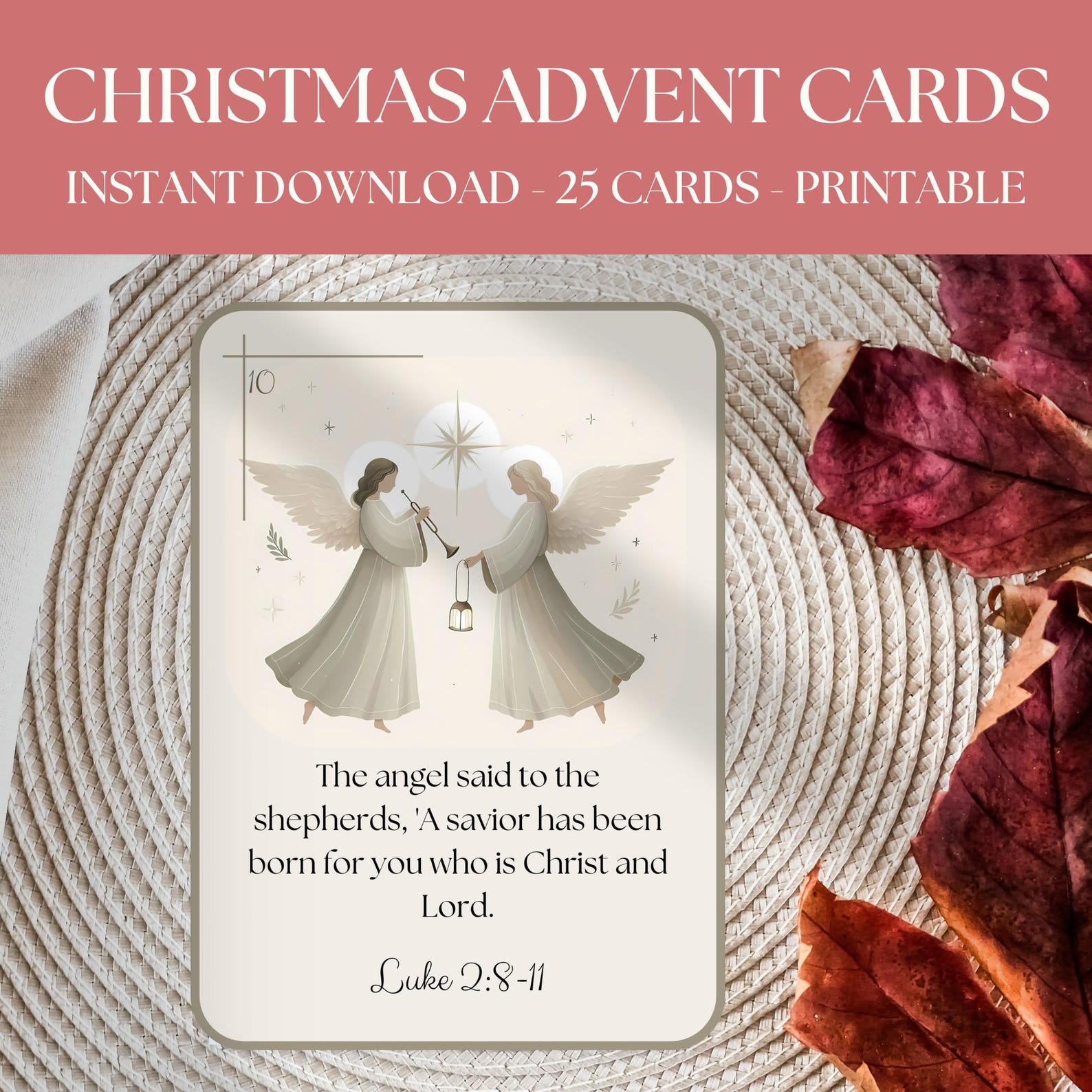 Christmas Advent Scripture, 25 Printable Cards, Advent Scripture Cards ...