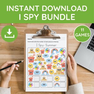 11 Pages-i Spy Activity Bundle Printable for Kids Fruits, Vegetables ...