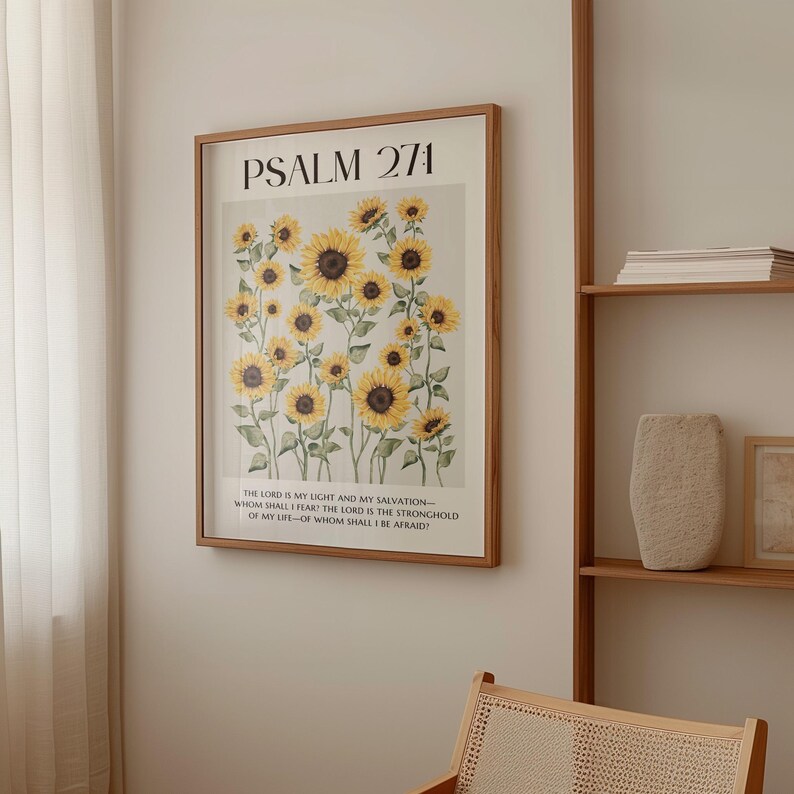 Psalm 27:1 Christian Wall Art, Bible Verse Digital Print, Modern ...