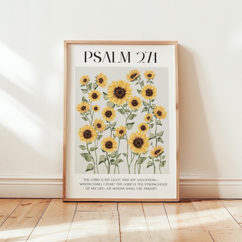 Psalm 27:1 Christian Wall Art, Bible Verse Digital Print, Modern ...