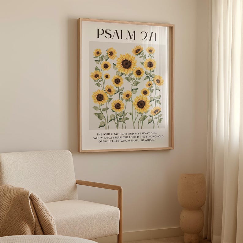 Psalm 27:1 Christian Wall Art, Bible Verse Digital Print, Modern ...