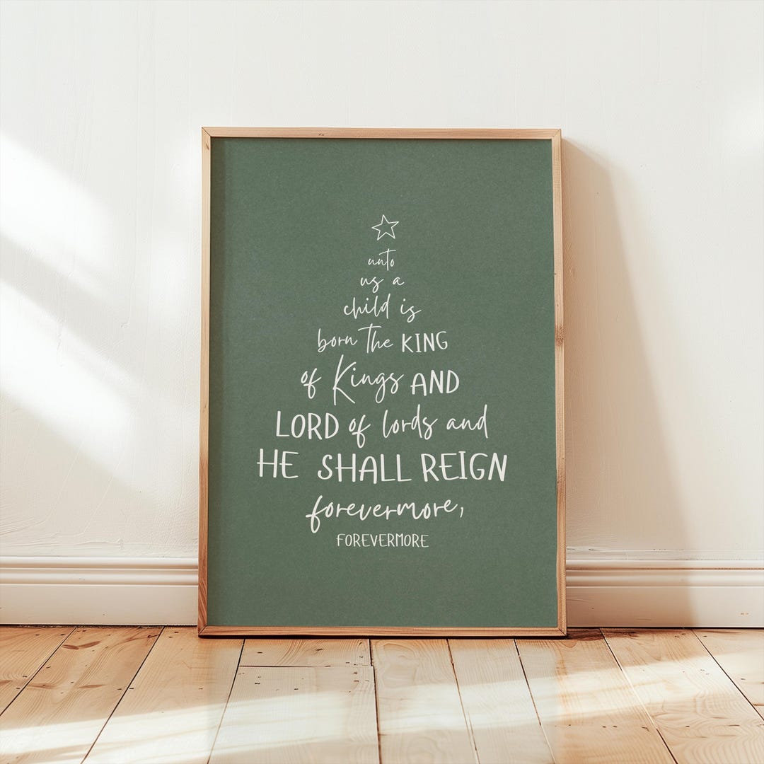 He Shall Reign Forevermore Christmas Tree Scripture Word Art, Bible ...