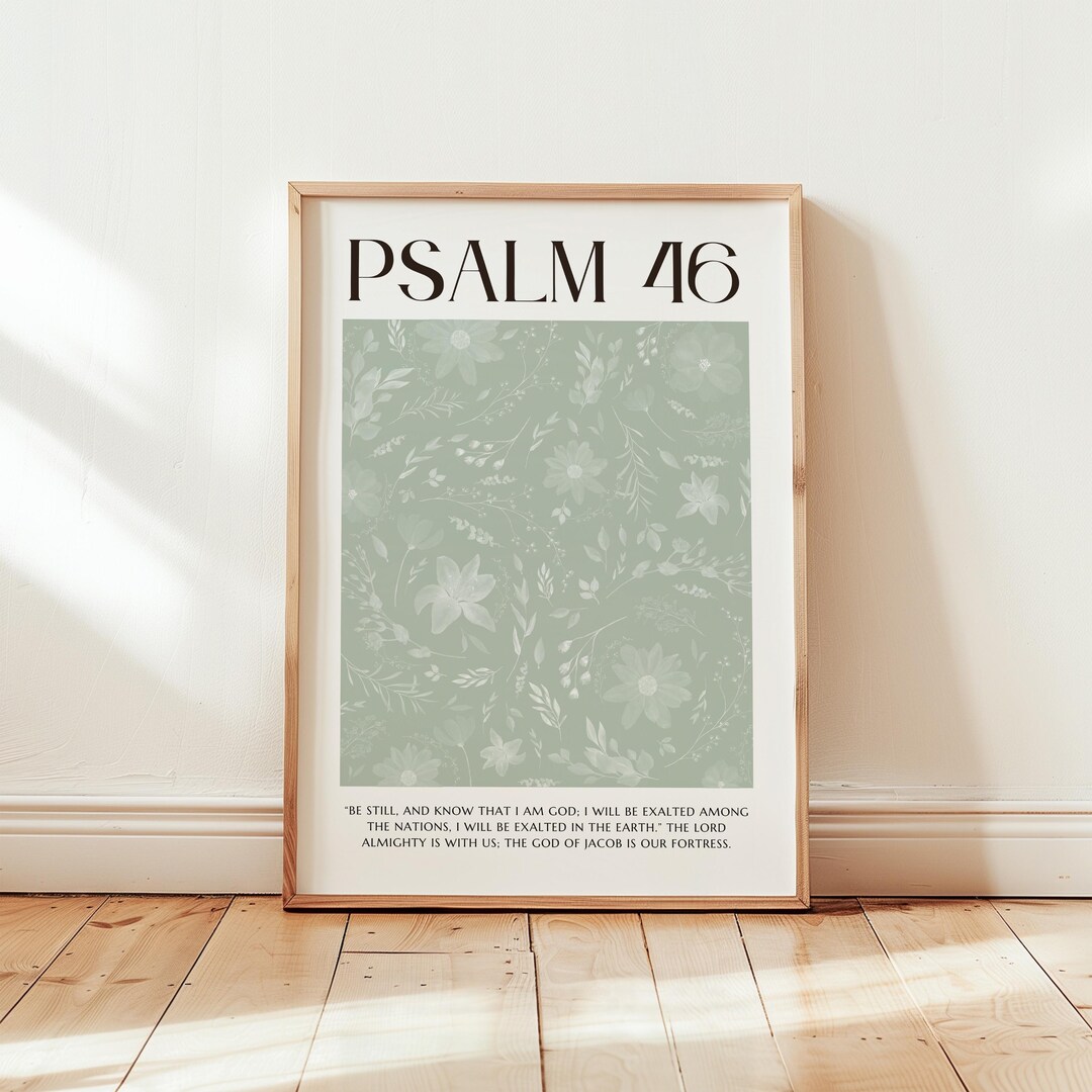 Psalm 46 Christian Wall Art, Christian Floral Wall Art, Scripture ...