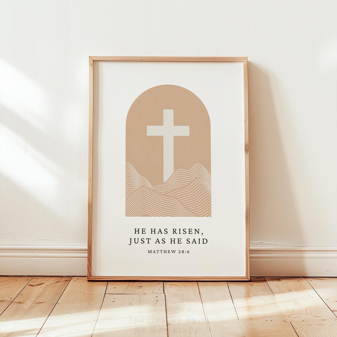 He is Risen Easter Wall Art | Jesus Christ Resurrection Bible Verse ...