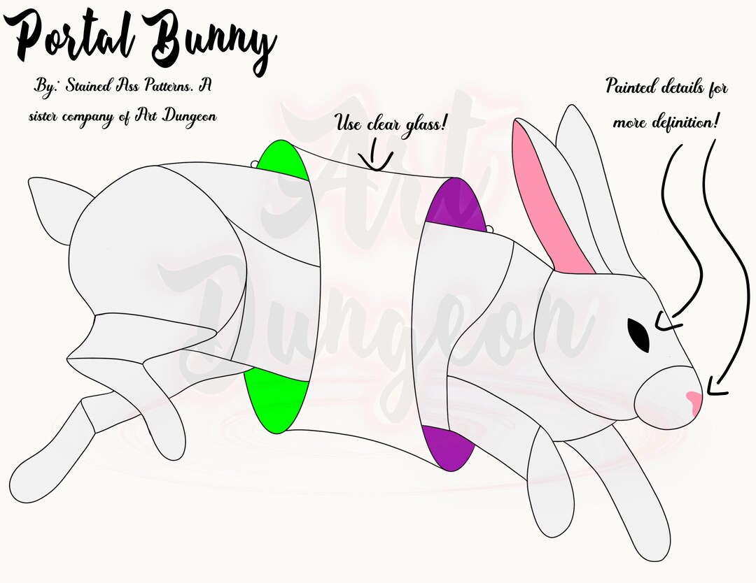 Portal Bunny Halloween Stained Pattern Downloadable Pattern - Etsy