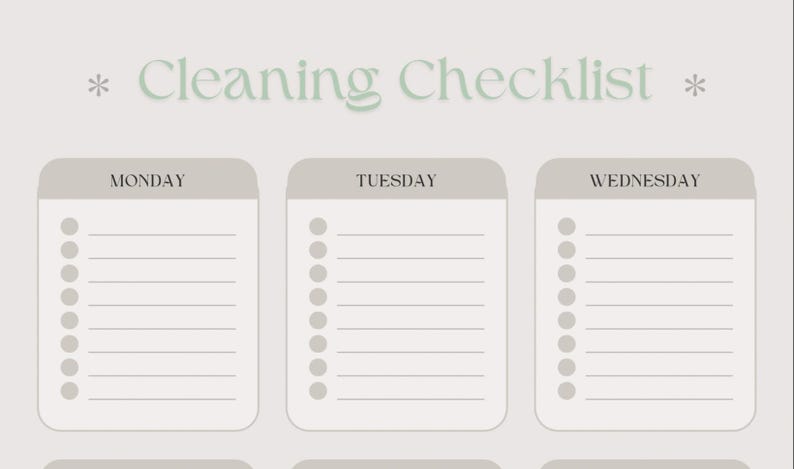 Cleaning Checklist - Etsy