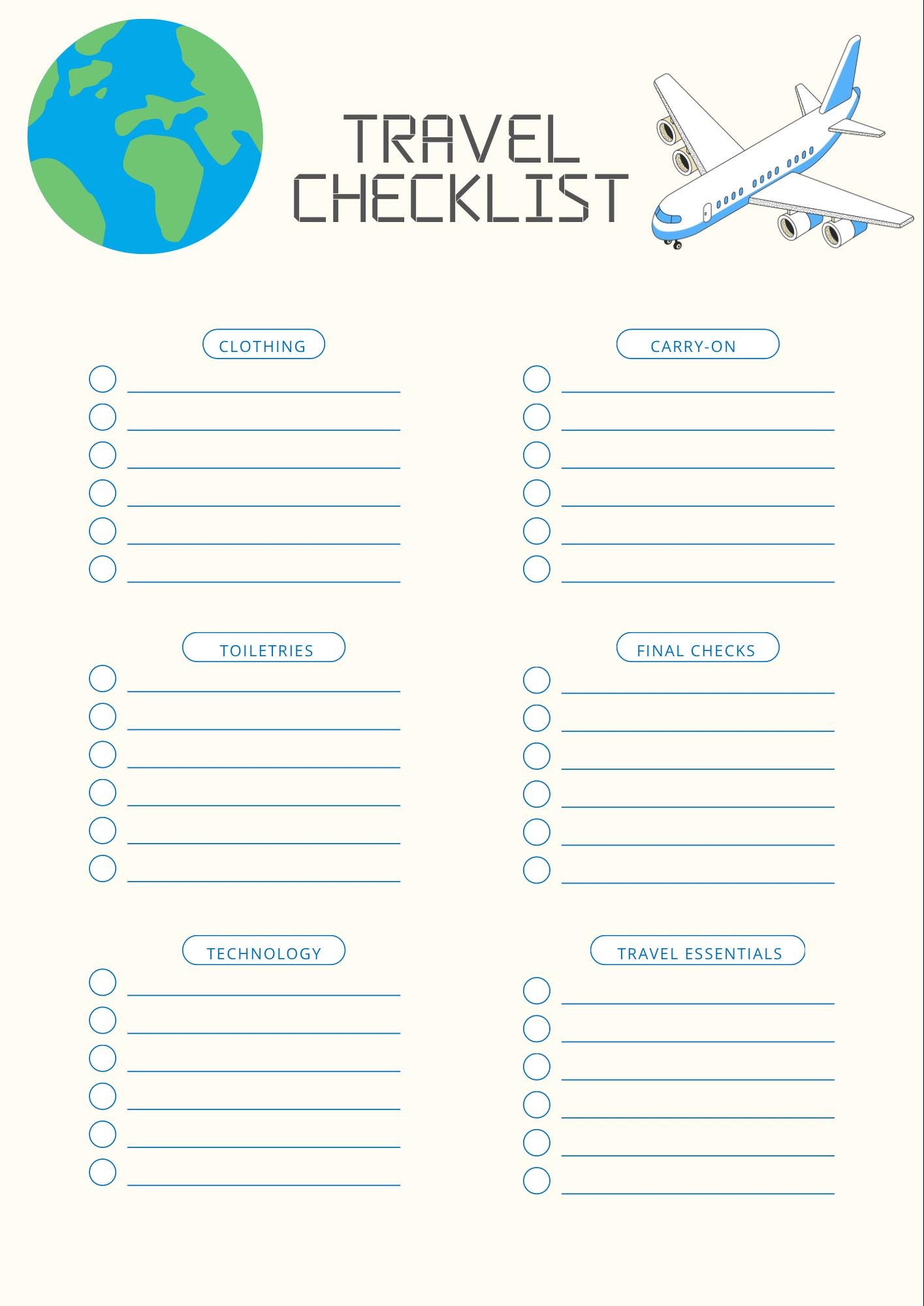 Travel Checklist - Etsy
