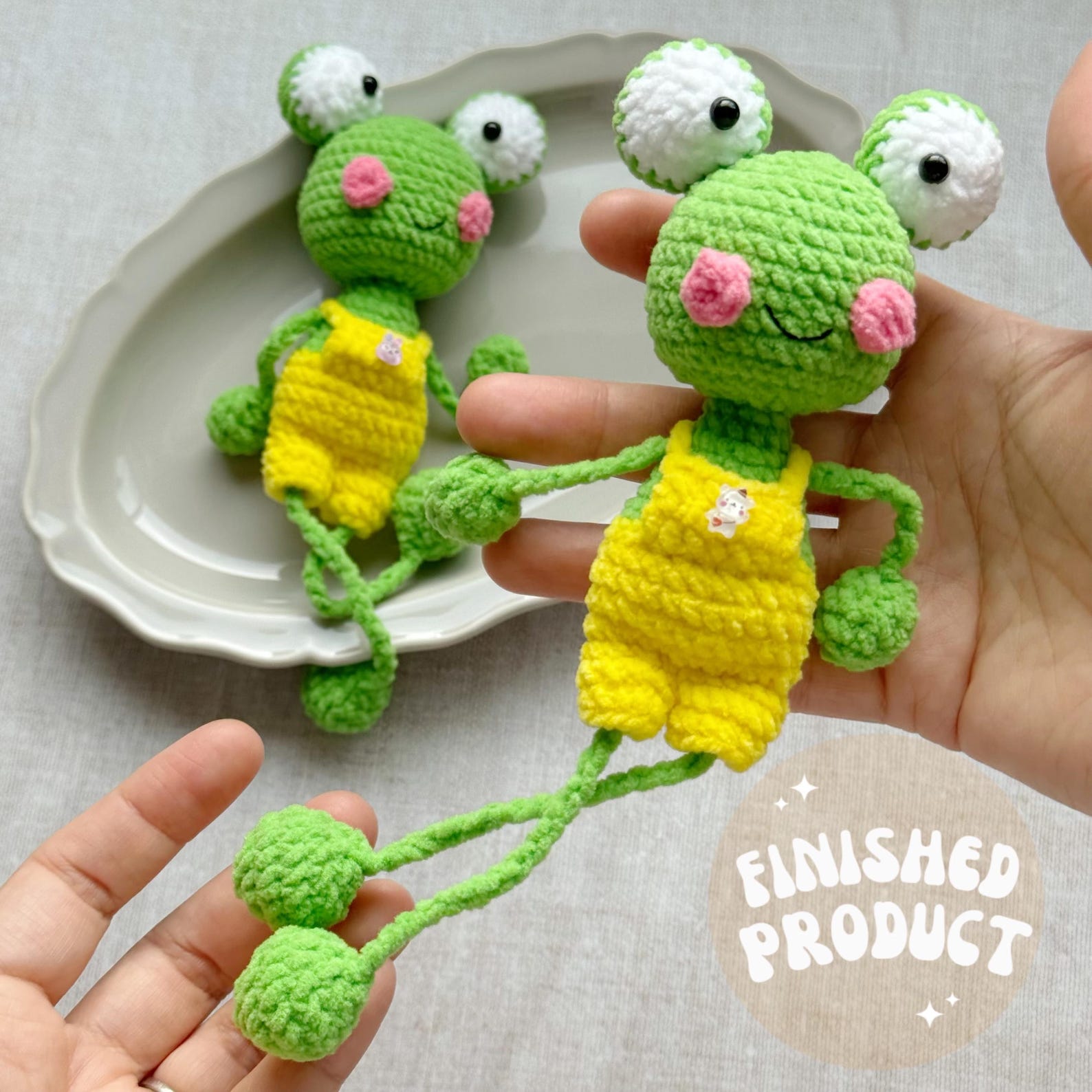Green Frog With Dangling Legs Crochet Toy/frog Amigurumi/emotional ...