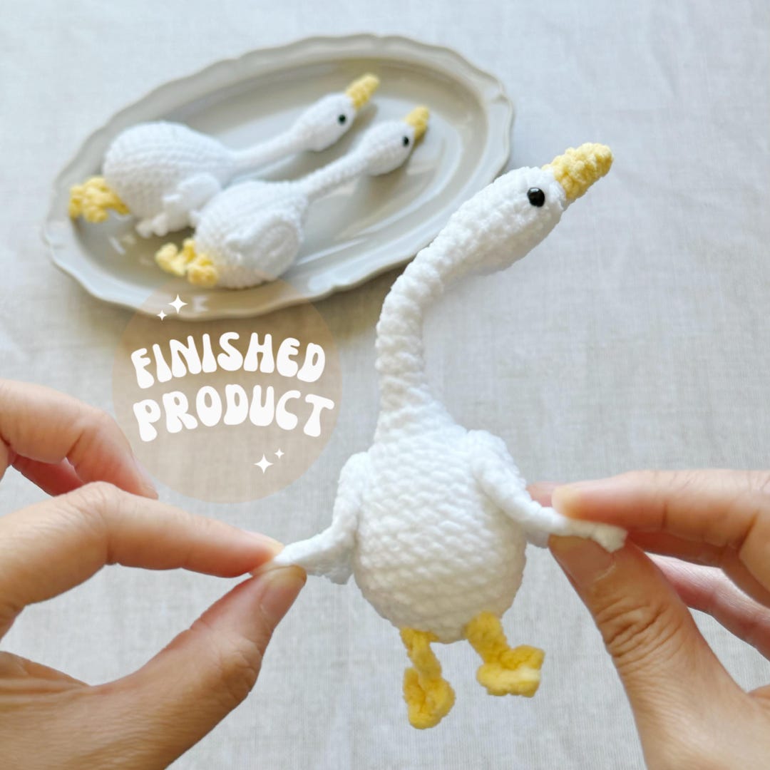 White Duck Goose Crochet Toy/goose Amigurumi/pocket Buddy/emotional ...