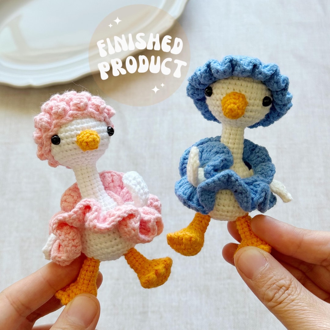 Baby Duck in Ruffled Dress/cute Kawaii Standing Duck Amigurumi ...