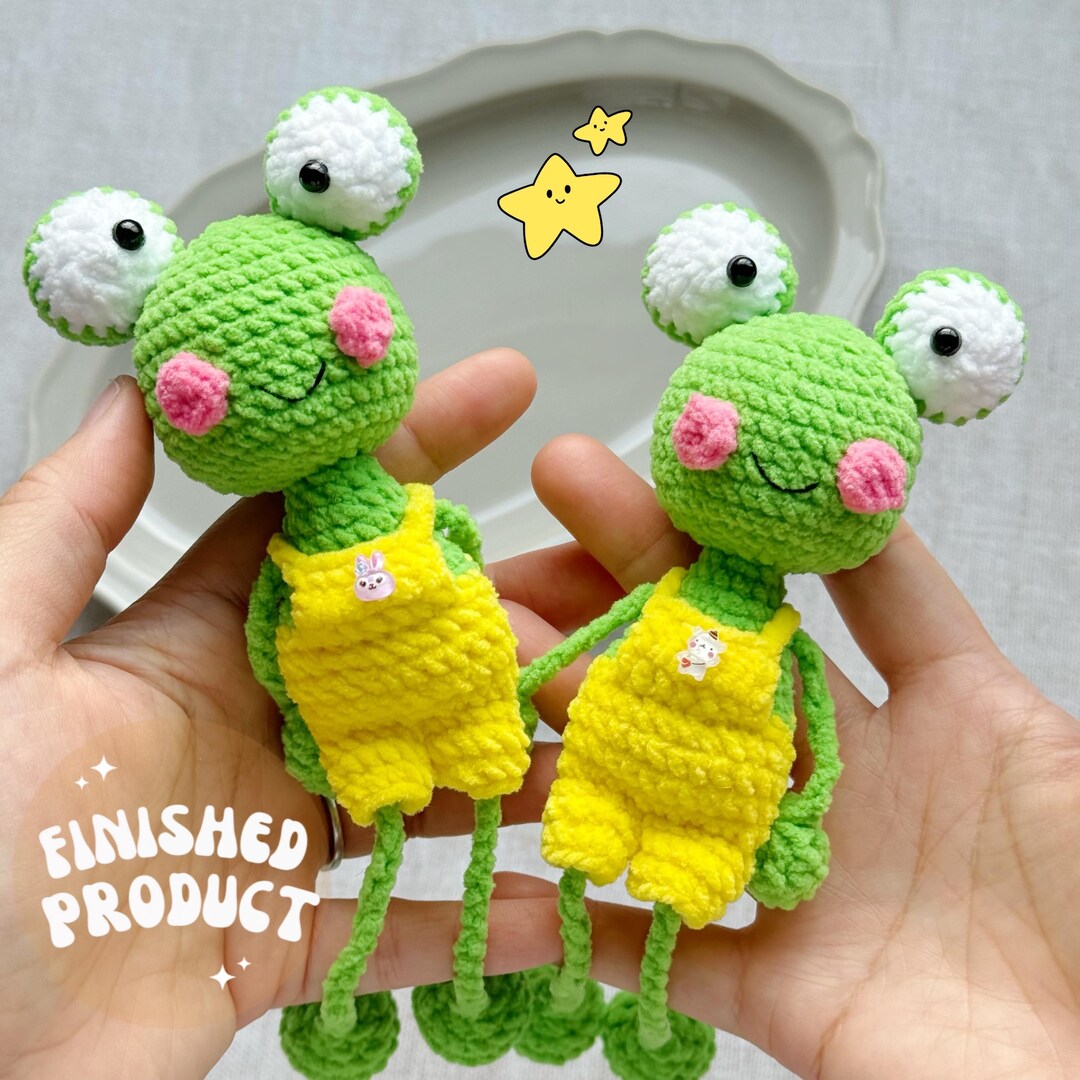 Green Frog With Dangling Legs Crochet Toy/frog Amigurumi/emotional ...