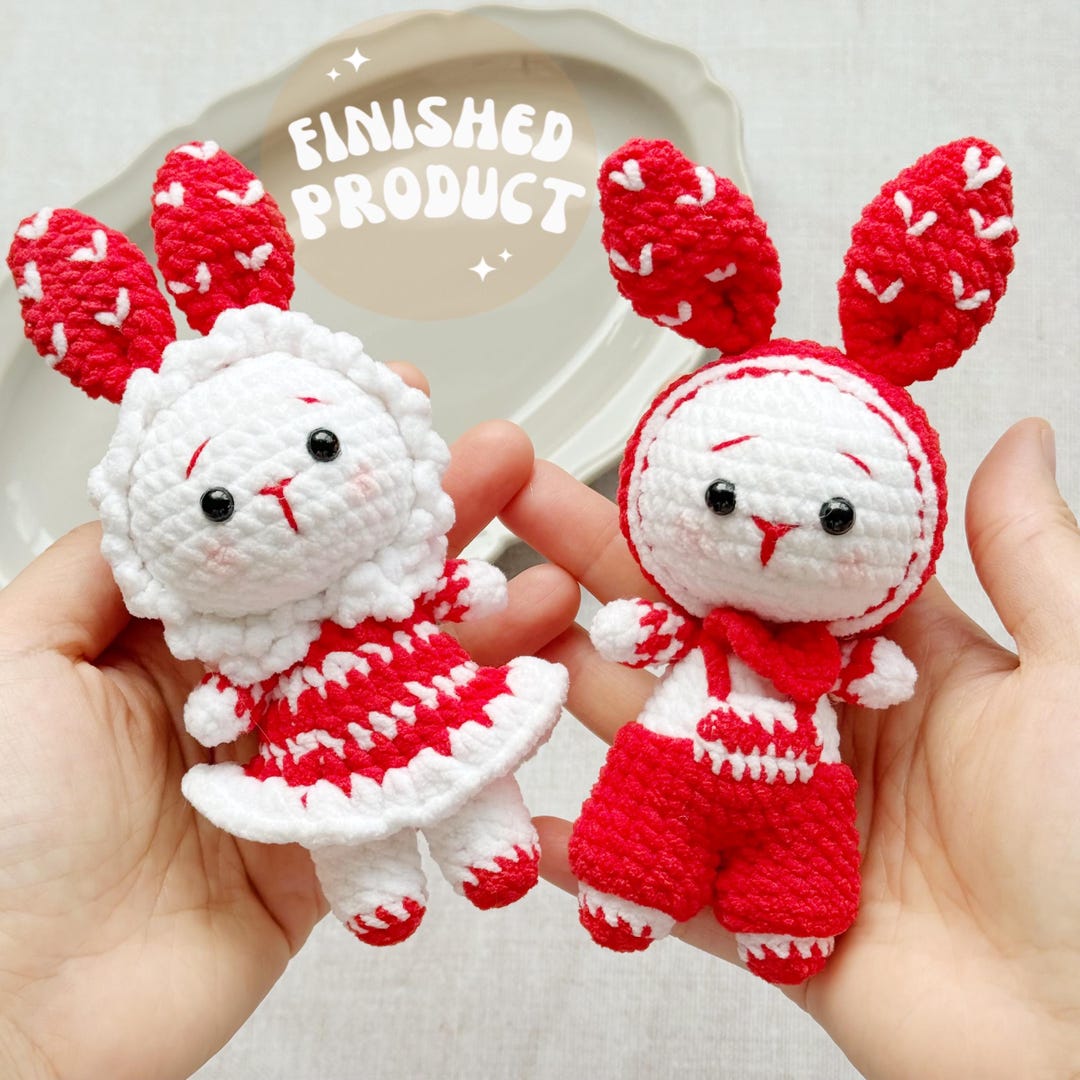 Love Boy and Girl Bunny in Red Valentine's Day Bunny Crochet Toy/bunny ...