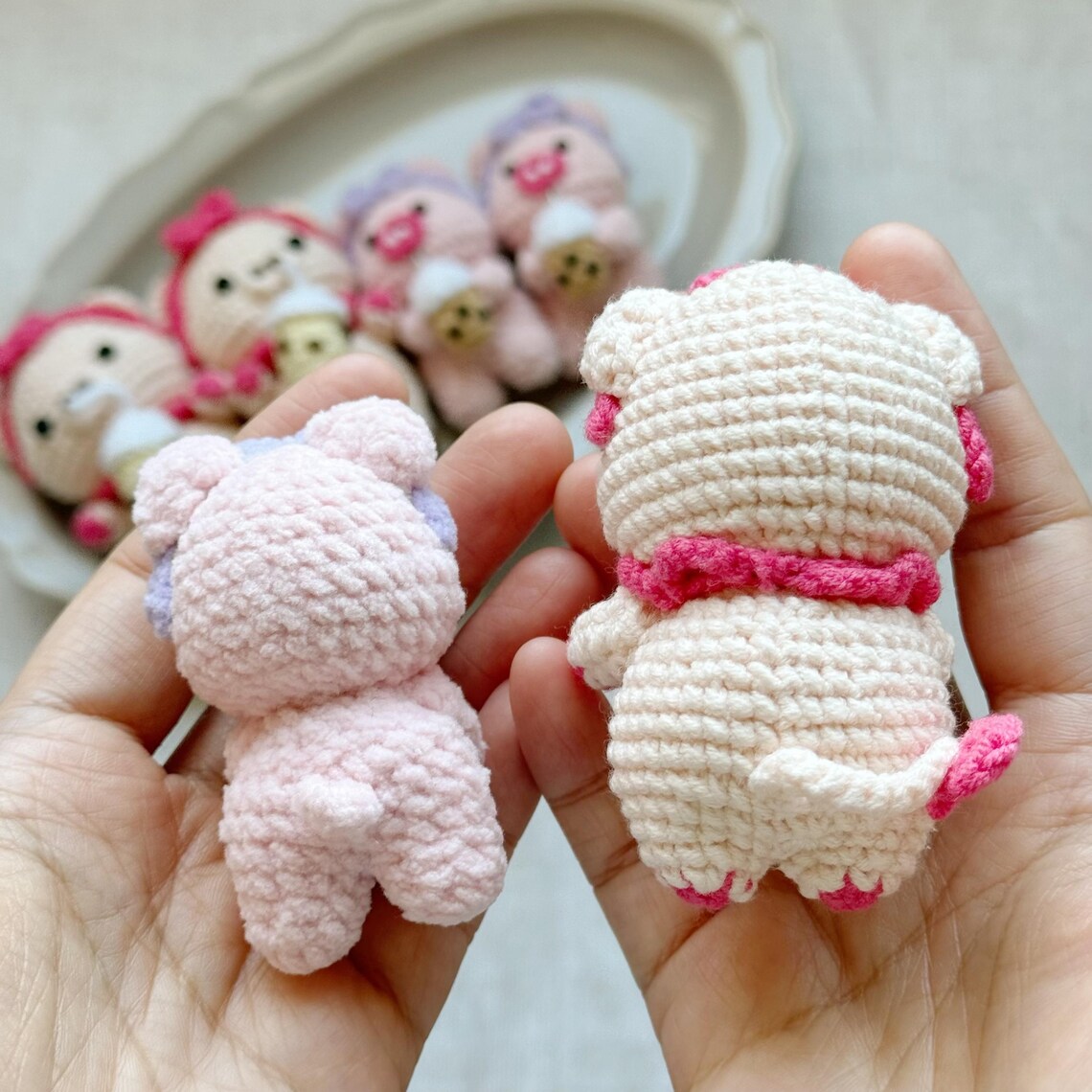 Pink Pig Drink Milk Boba Tea Crochet Toy/food Play/pig Amigurumi ...