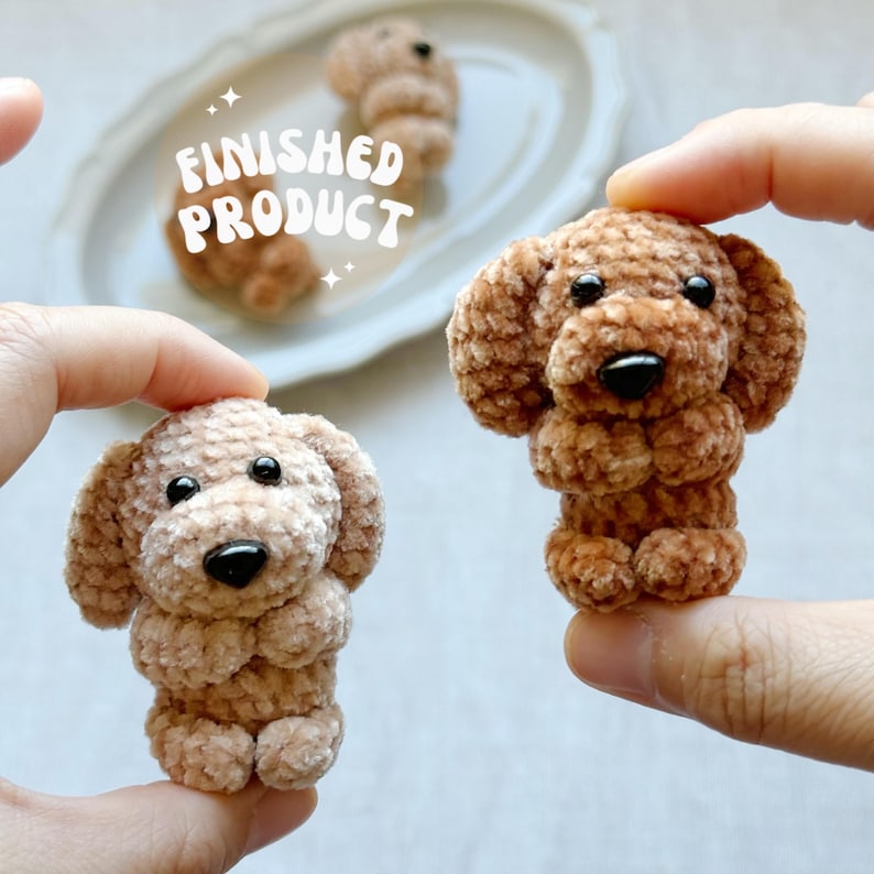 Crochet Brown Sitting up Puppy Dog/stuffed Animal/cute Kawaii Dog ...