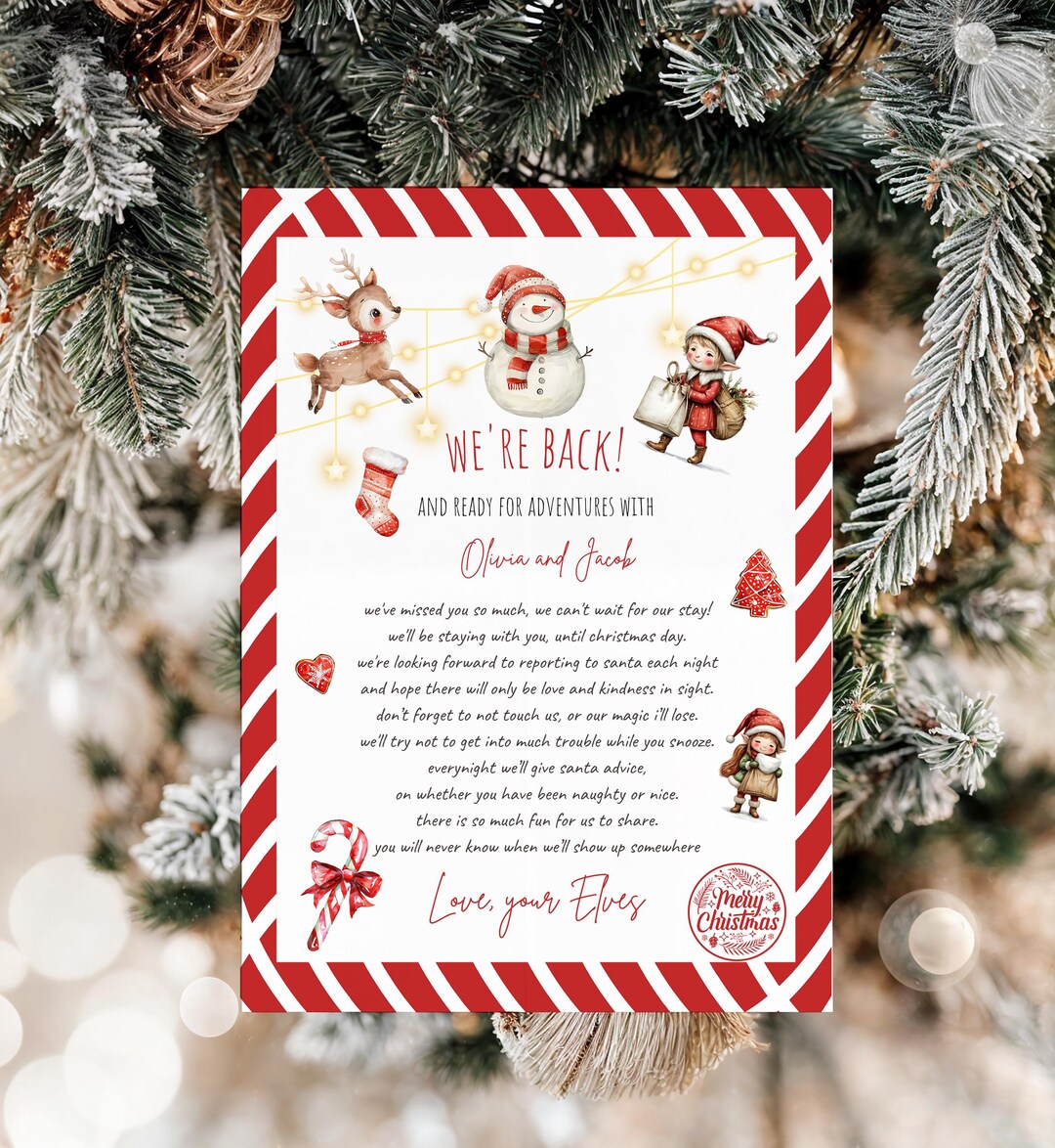 Personalized Elf Arrival Letter Editable Christmas Elf Return Template ...