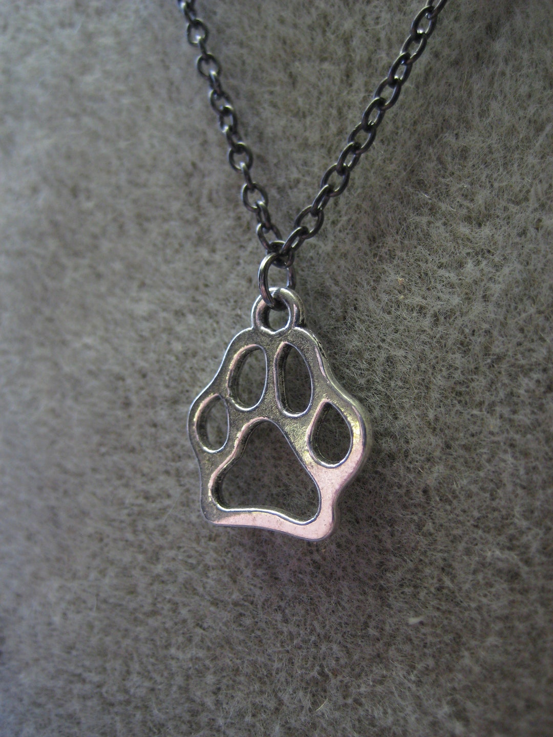 Animal Footprint Black Chain Necklace and Earring Set Great for a ...