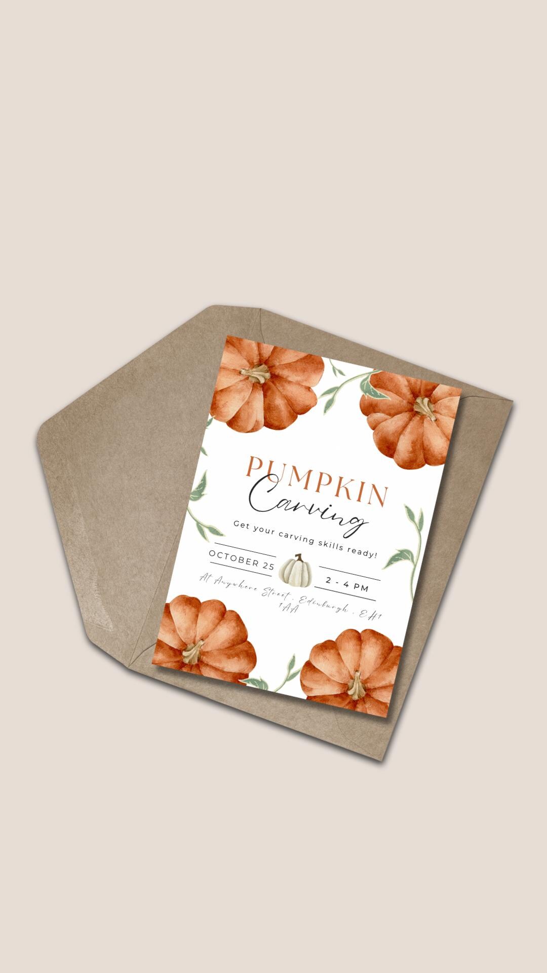 Editable Pumpkin Carving Invitation, Carving Party, Spooky Season ...