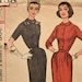 Simplicity 2158 Sewing Pattern 1950s Dress Slim Tunic Dress Detachable ...