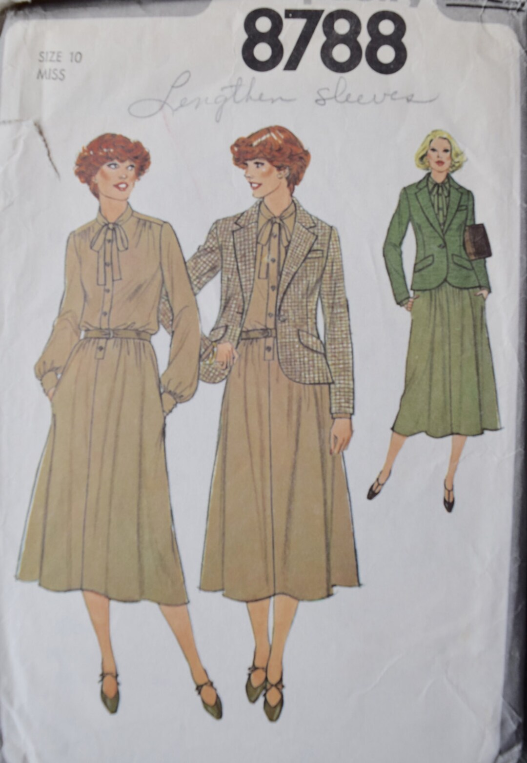 1970's Simplicity 8788 Vintage Sewing Pattern Classic Style Long Sleeve ...