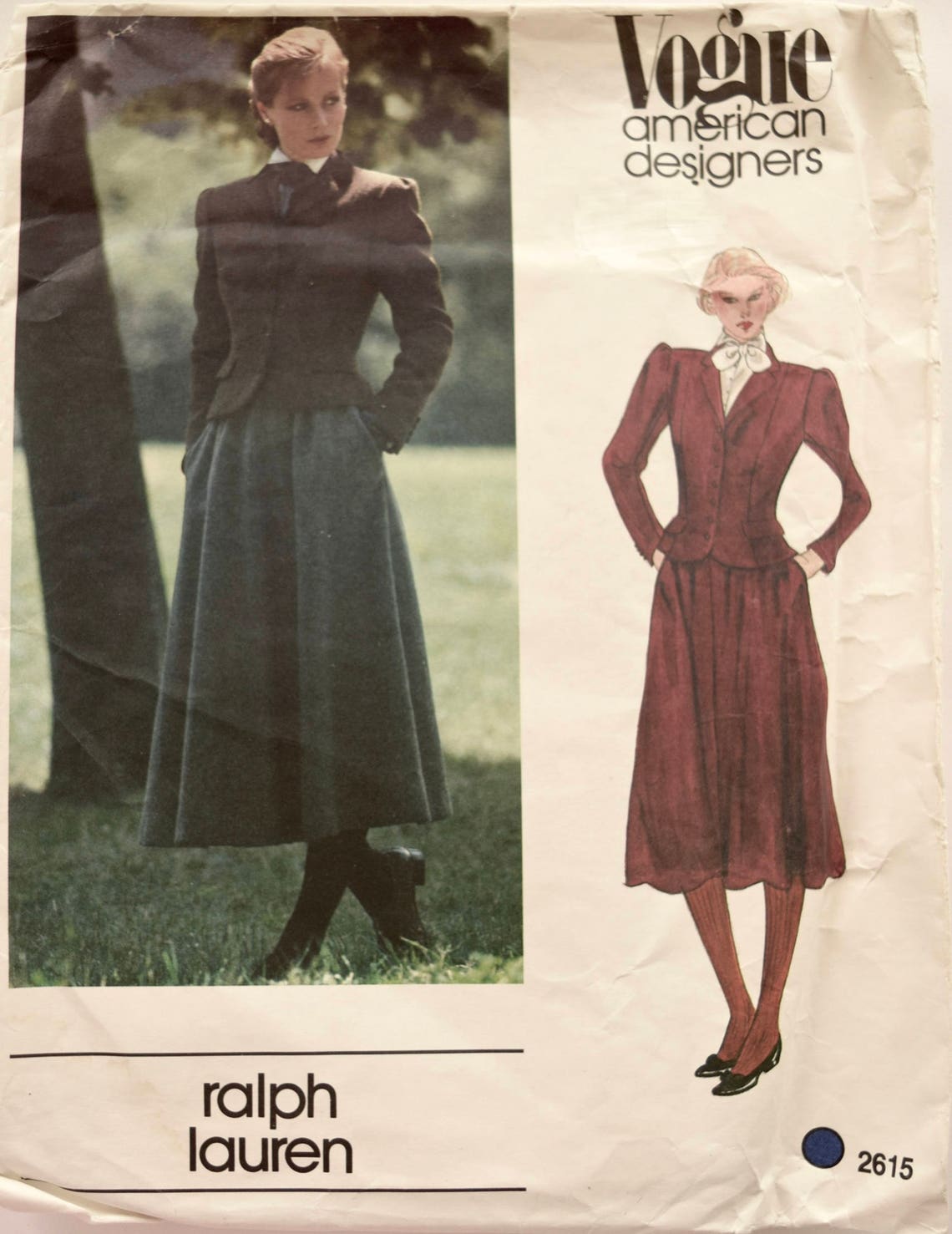 Ralph Lauren Vogue 2615 Sewing Pattern 1980s Equestrian Style Jacket ...