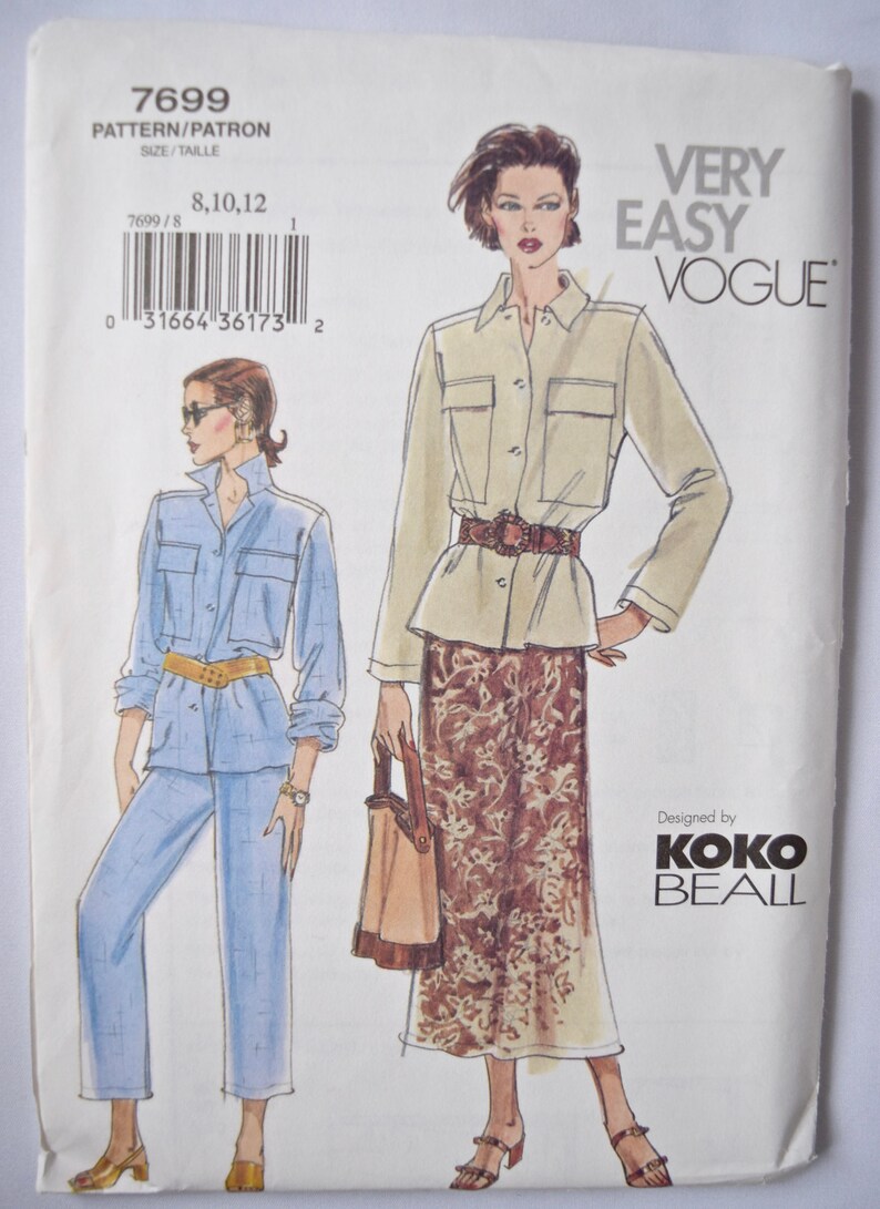 Koko Beall Very Easy Vogue 7699 Sewing Pattern Misses' Loose Fitting Jacket With Pockets A-line ...