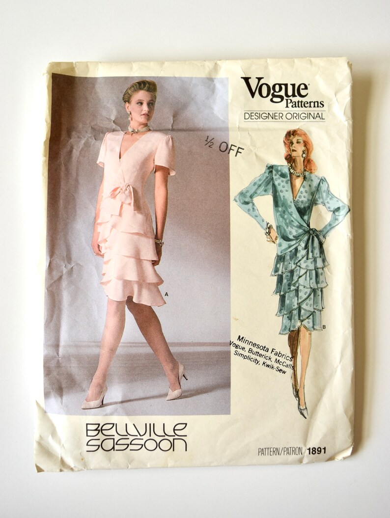Bellville Sassoon Vogue 1891 Designer Original Sewing Pattern Vintage ...