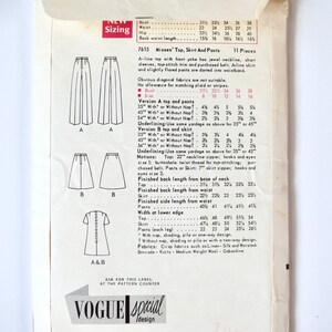 Vintage 1960's Vogue 7615 Sewing Pattern A-line Top Skirt High Waist ...