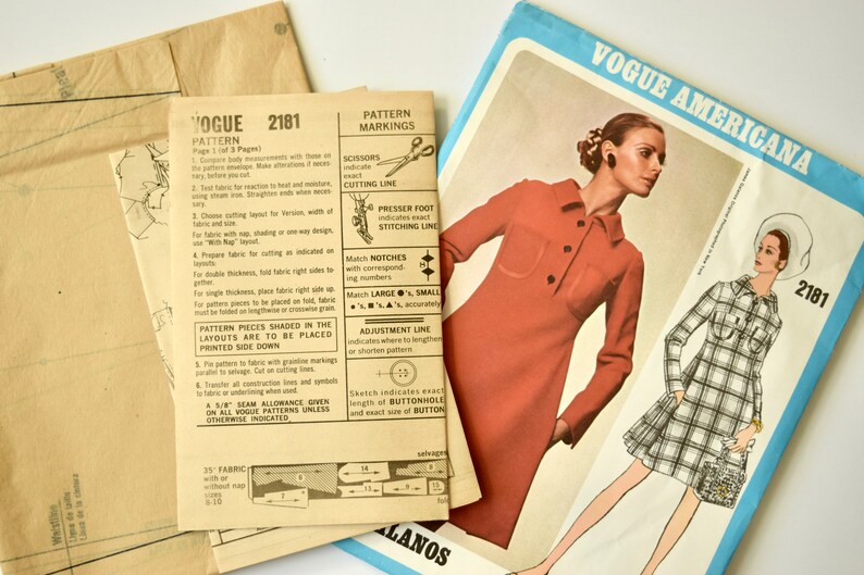 James Galanos Vogue Americana 2181 Vintage 1960's Sewing Pattern Misses ...