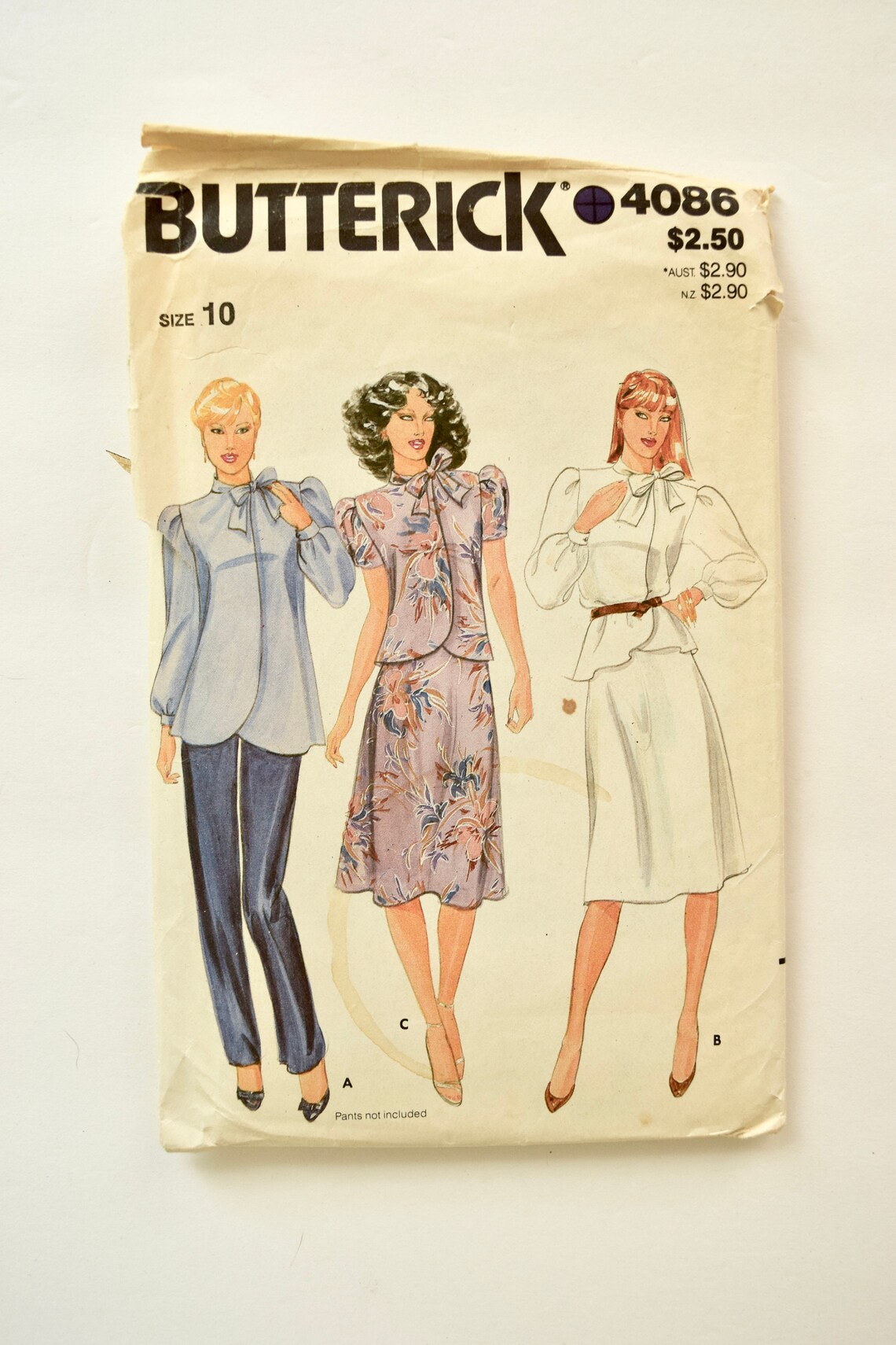 Butterick 4086 Vintage 1980's Sewing Pattern Misses' Loose Fitting ...