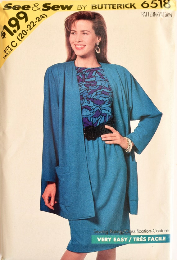 Butterick 6518 See and Sew Vintage 1980's Sewing Pattern | Etsy