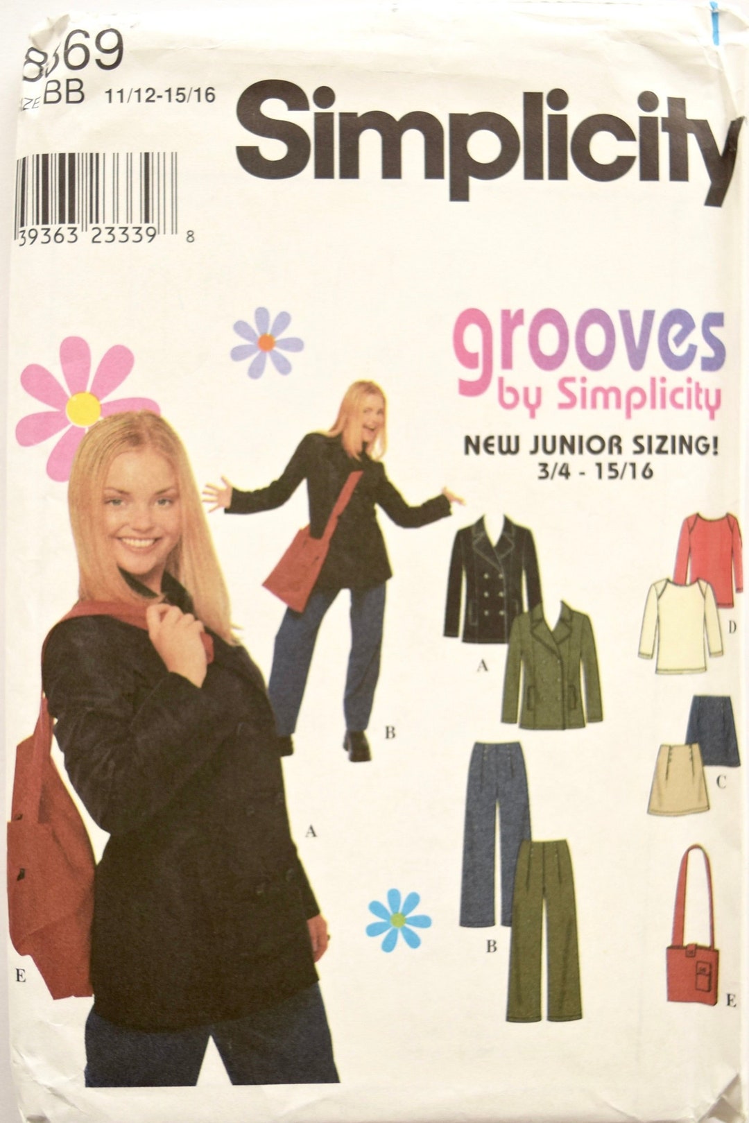Simplicity 8869 Sewing Pattern 1990s GROOVES Double Breasted Jacket ...