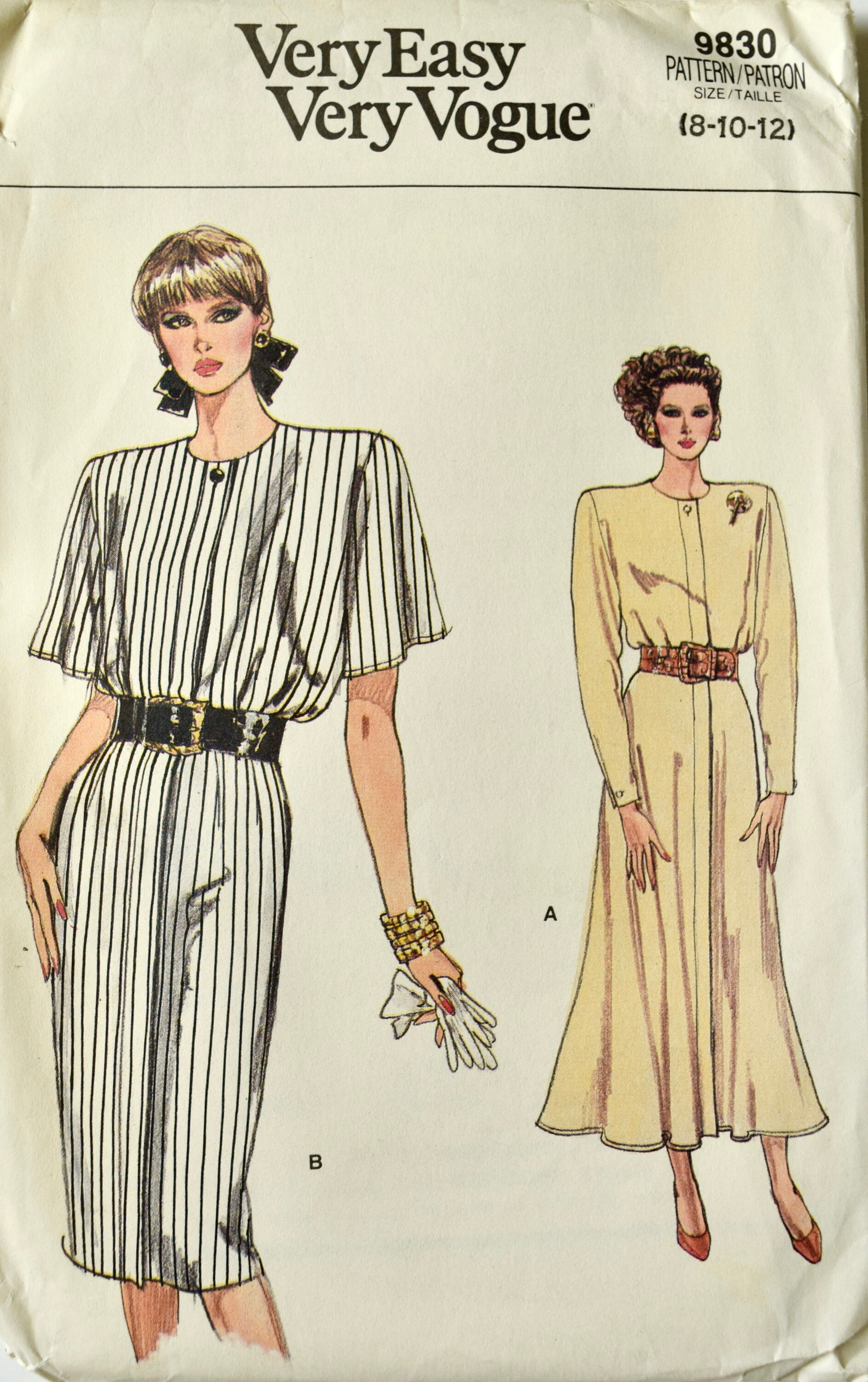 Sewing & Needlecraft Vintage 80s Vogue pattern 9830 Misses Dress Very ...