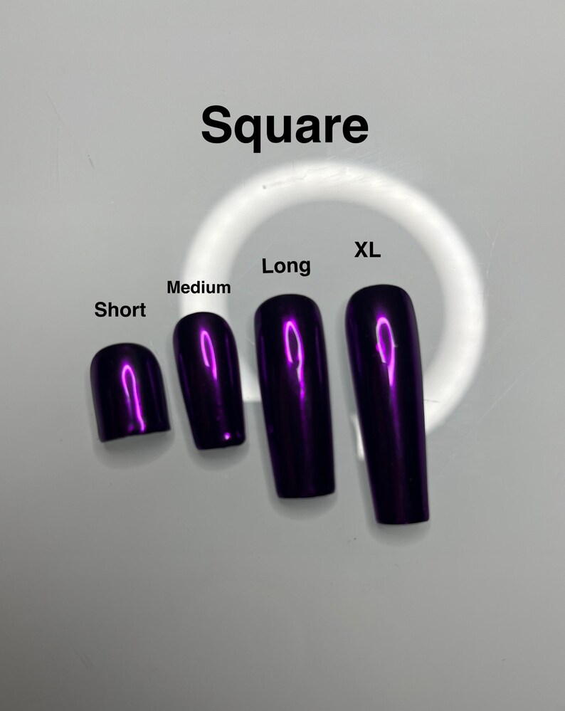 Press on Nails Black Holographic Color Cat Eye Fake Nails Glue On - Etsy