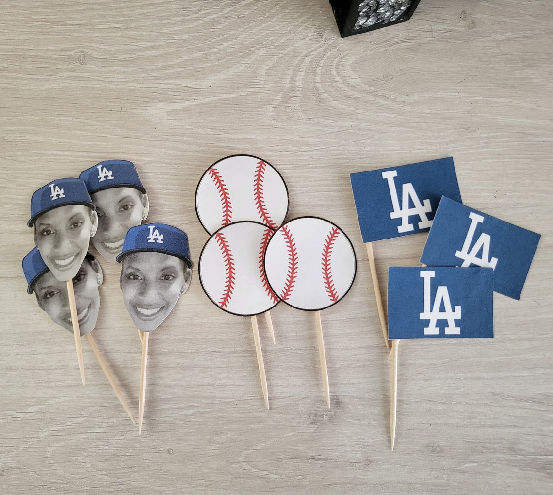 LA Dodgers Cupcake Toppers | Etsy