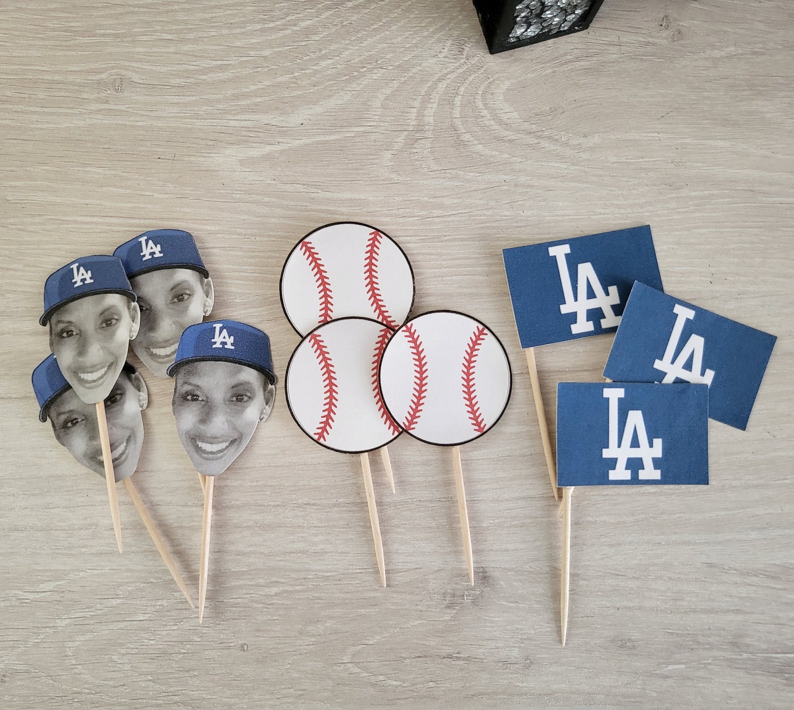 LA Dodgers Cupcake Toppers - Etsy