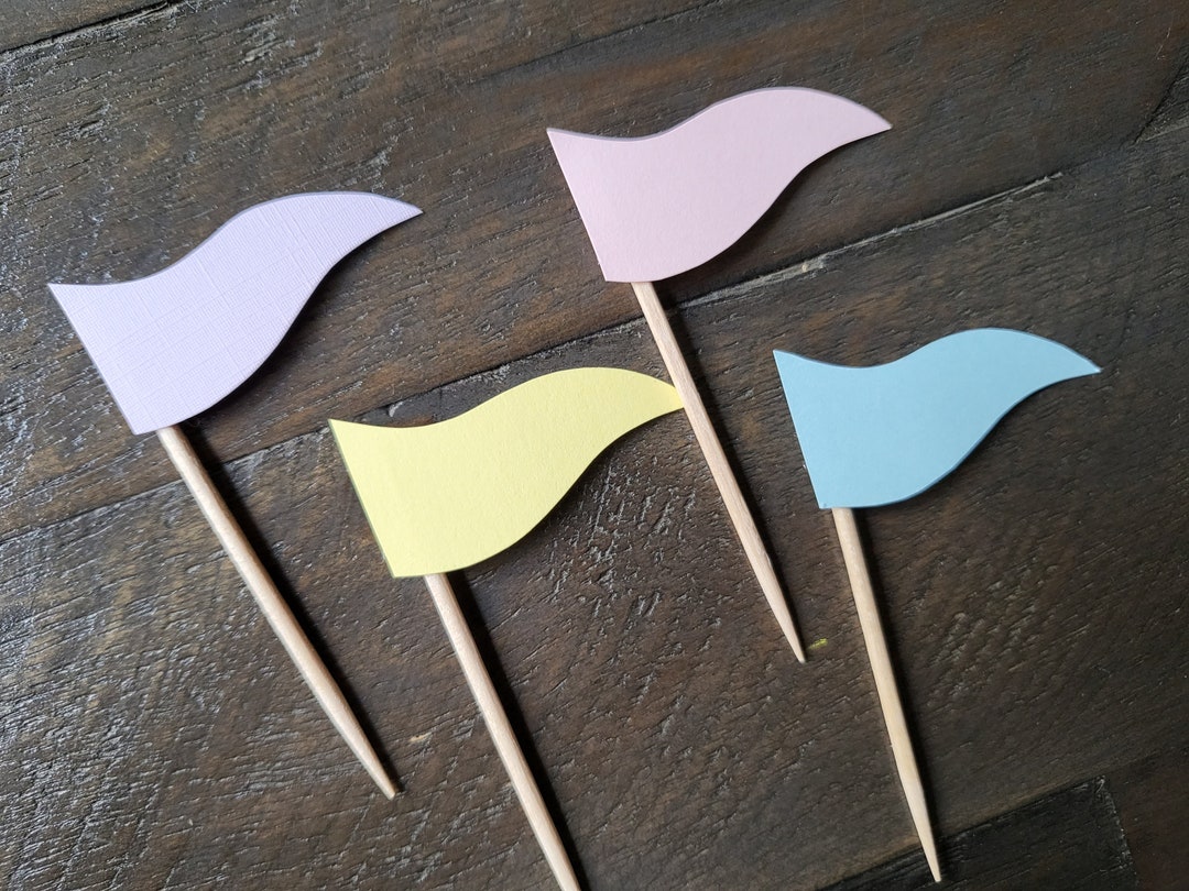 Pastel Disney Castle Flag Cupcake Toppers - Etsy